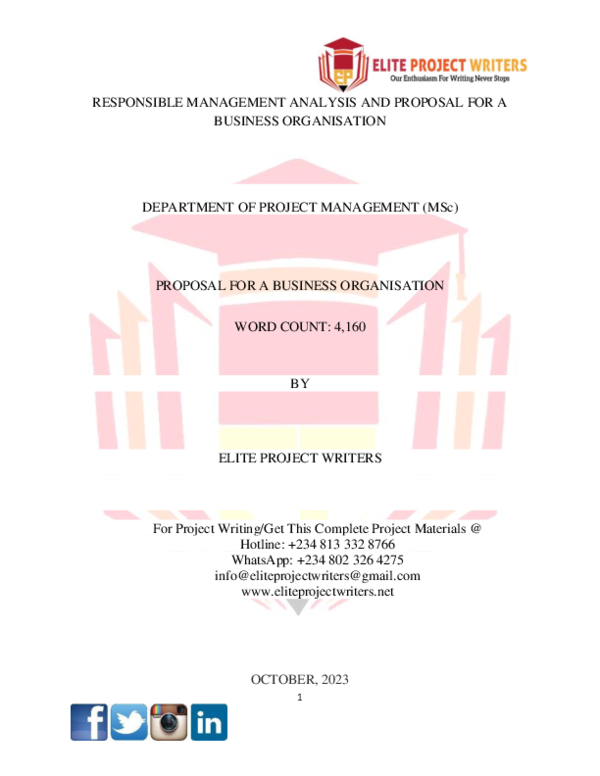 (PDF) RESPONSIBLE MANAGEMENT ANALYSIS AND PROPOSAL FOR A BUSINESS ...