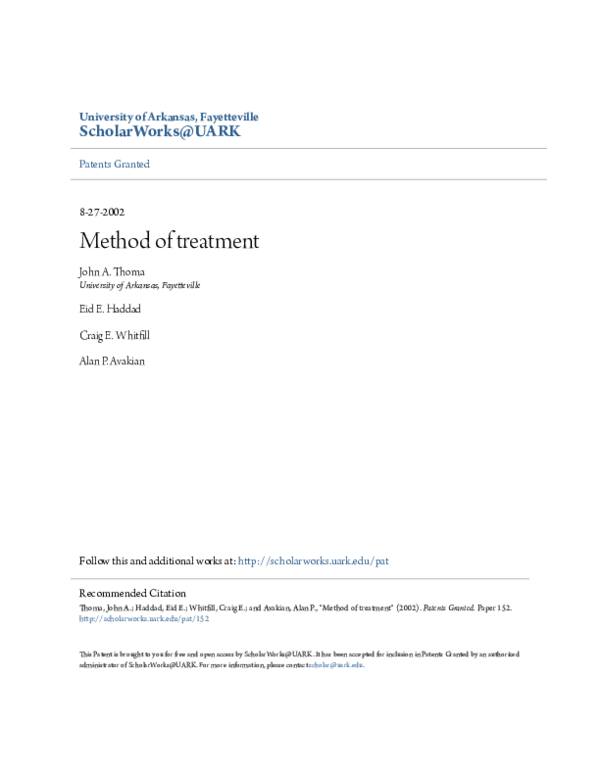 (PDF) Method of treatment