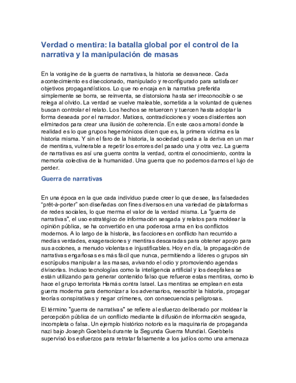 (DOC) Verdad o mentira: la batalla global por el control de la ...