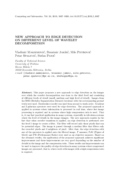 (PDF) New Approach to Edge Detection no Different Level of Wavelet DecompositionNew Approach to ...