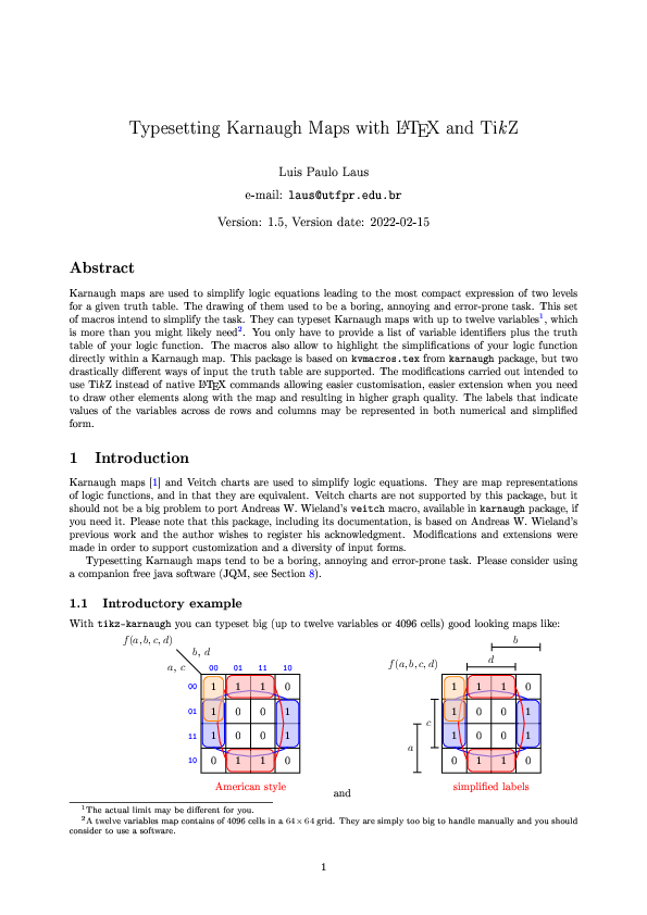 (PDF) Typesetting Karnaugh Maps with LaTeX and TikZ