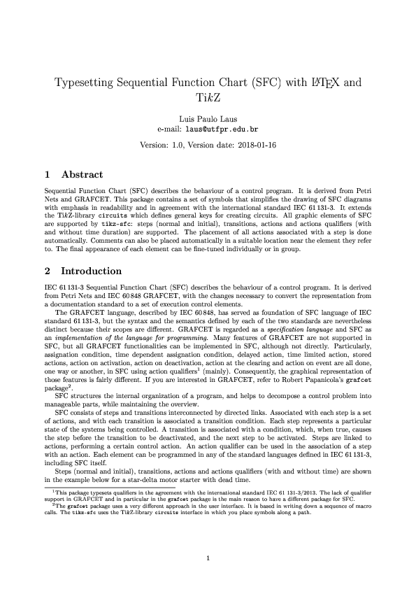 Pdf Typesetting Sequential Function Chart Sfc With Ltex And Tikz