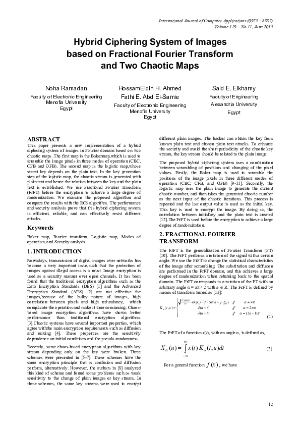 Pdf Hybrid Ciphering System Of Images Based On Fractional Fourier 4285