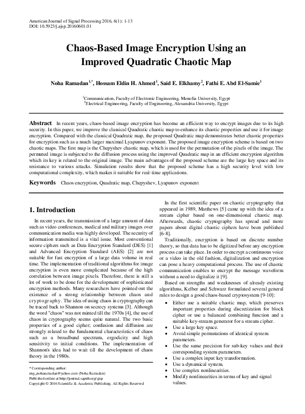 (PDF) Enhanced Quadratic Map for Image Encryption
