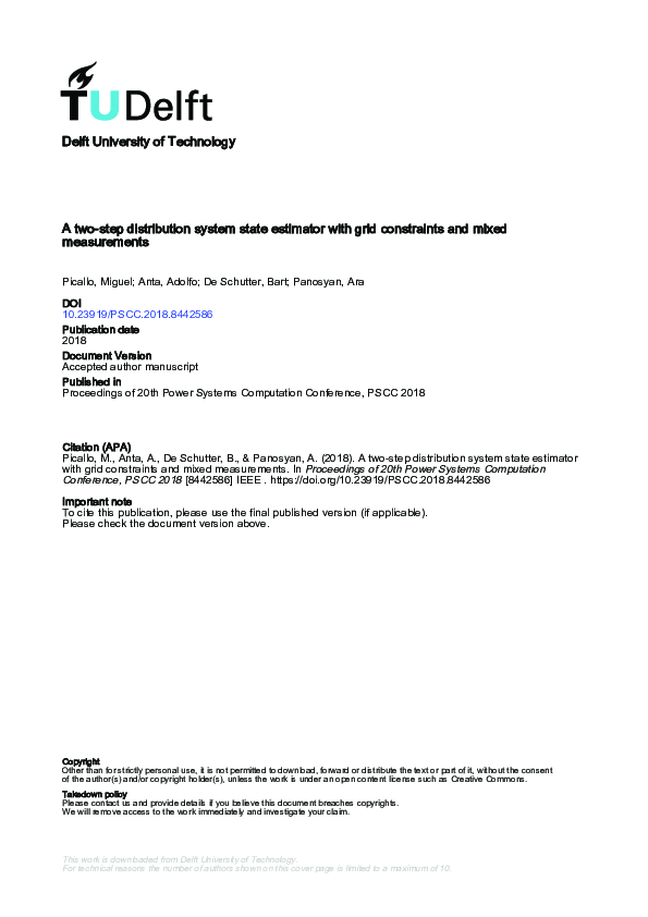 (PDF) A Two-Step Distribution System State Estimator with Grid ...