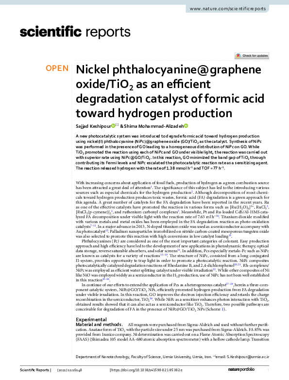 (PDF) Nickel phthalocyanine@graphene oxide/TiO2 as an efficient ...