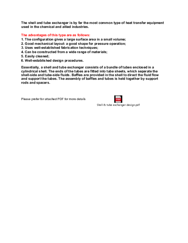 Heat Exchanger design calculation sheet