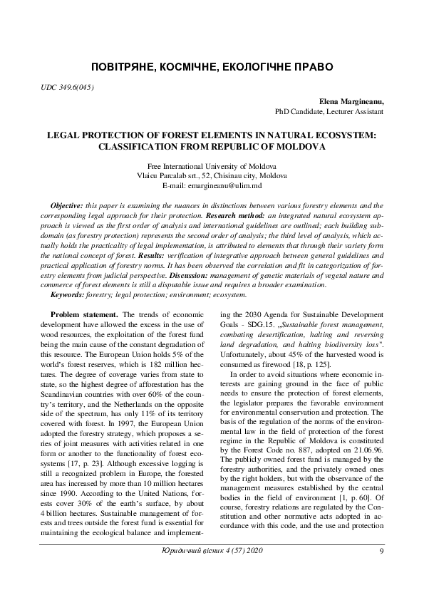 (PDF) Legal Protection of Forest Elements in Natural Ecosystem ...