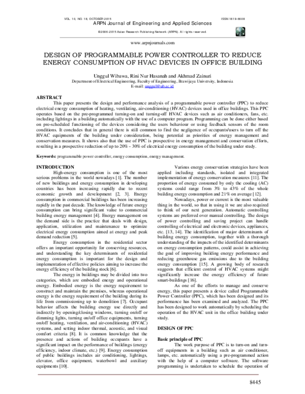 (PDF) Design of Programmable Power Controller to Reduce Energy Consumption of Hvac Devices in ...