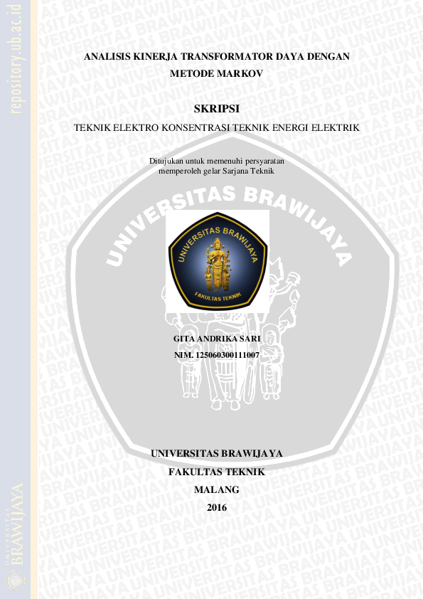 (PDF) Analisis Kinerja Transformator Daya Dengan Metode Markov
