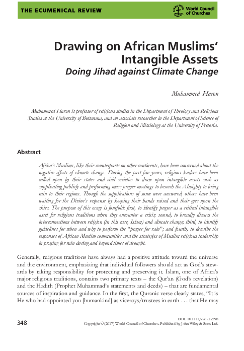 (PDF) Drawing on African Muslims’ Intangible Assets: Doing Jihad ...