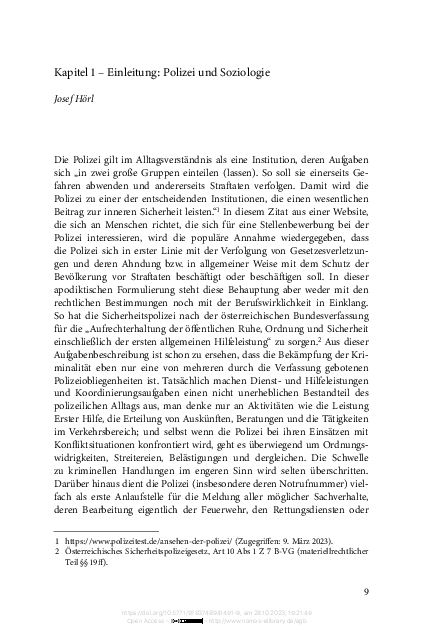 (PDF) Kapitel 1 – Einleitung: Polizei und Soziologie
