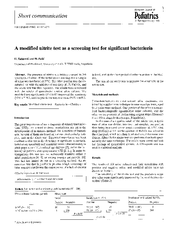 (PDF) A modified nitrite test as a screening test for significant ...