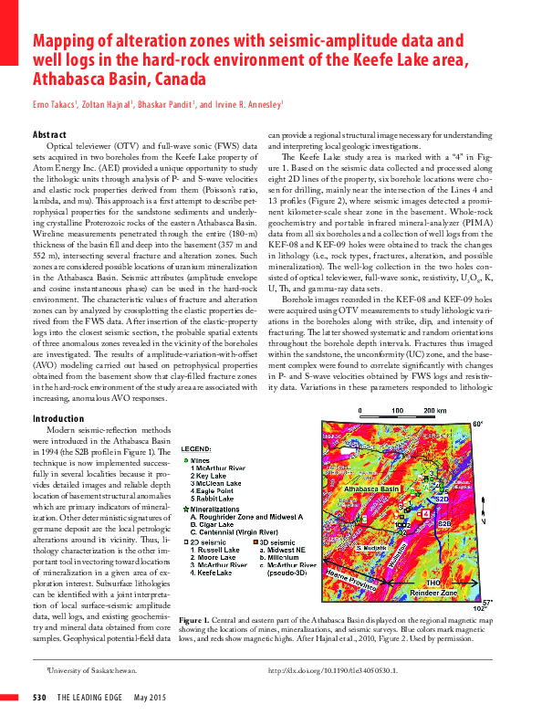 (PDF) Mapping of alteration zones with seismic-amplitude data and well ...