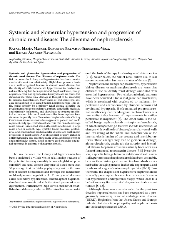 (PDF) Systemic and glomerular hypertension and progression of chronic ...