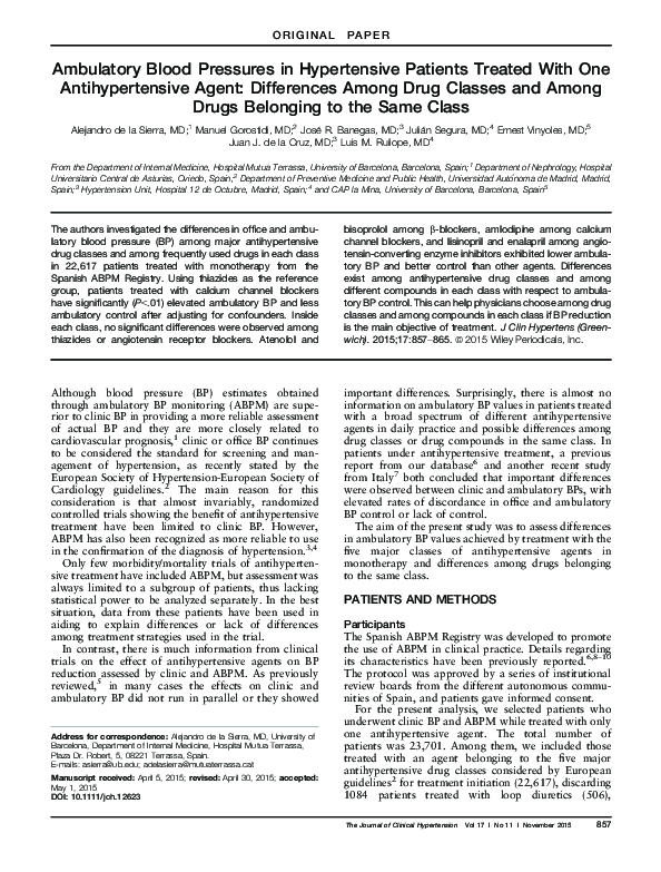 (PDF) Ambulatory Blood Pressures in Hypertensive Patients Treated With ...