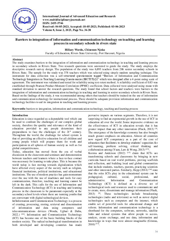 (PDF) Barriers to integration of information and communication ...