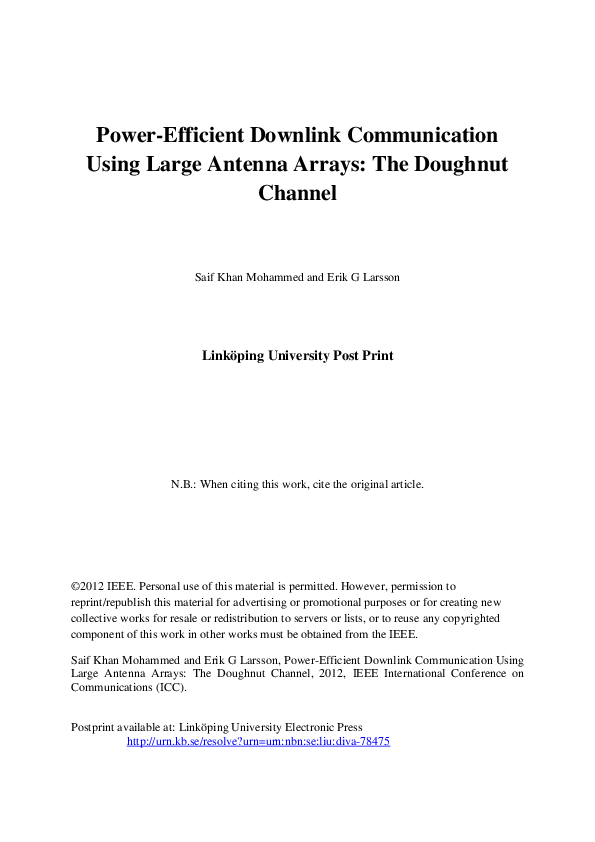 (PDF) Power-efficient downlink communication using large antenna arrays ...