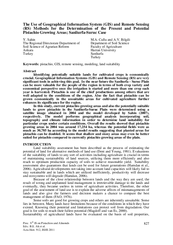 (PDF) The Use of Geographical Information System (Gis) and Remote Sensing (RS) Methods for the ...