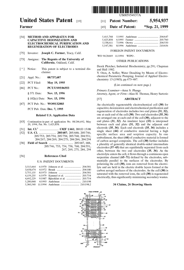 (PDF) Method and apparatus for capacitive deionization and ...