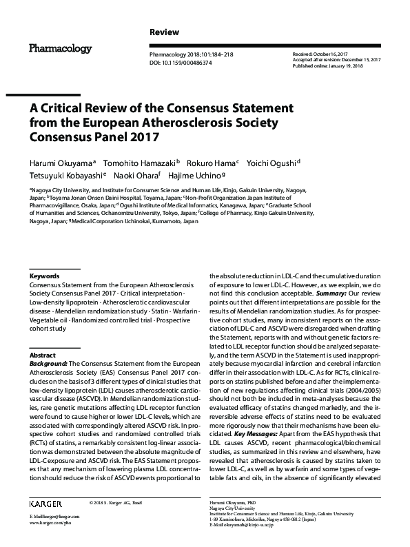 (PDF) A Critical Review of the Consensus Statement from the European ...