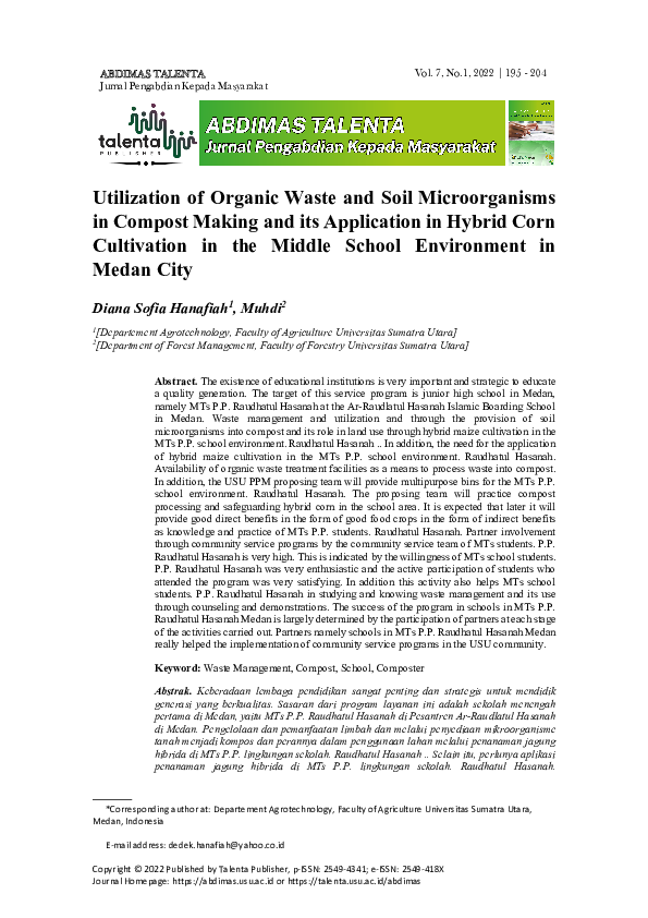 (PDF) Utilization of Organic Waste and Soil Microorganisms in Compost Making and its Application ...