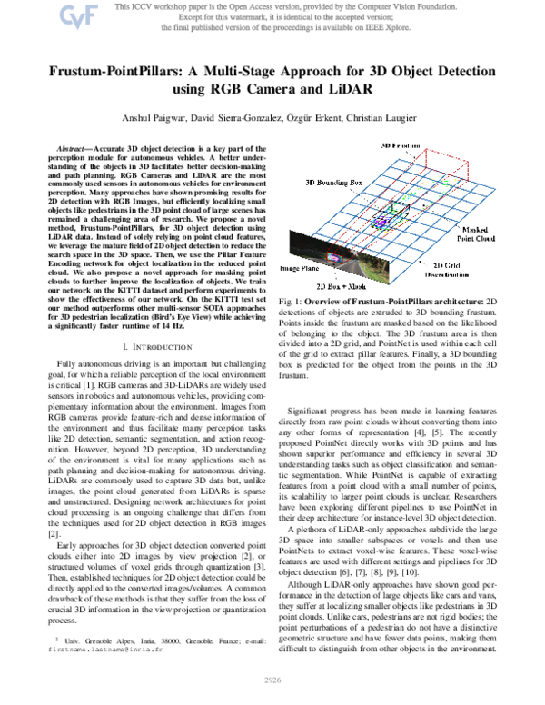 (PDF) Frustum-PointPillars: A Multi-Stage Approach for 3D Object Detection using RGB Camera and ...