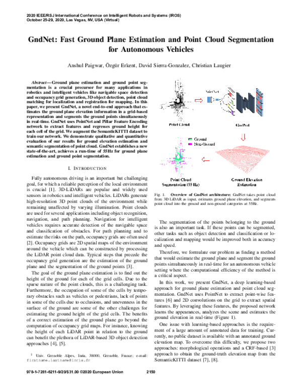 (PDF) GndNet: Fast Ground Plane Estimation and Point Cloud Segmentation for Autonomous Vehicles