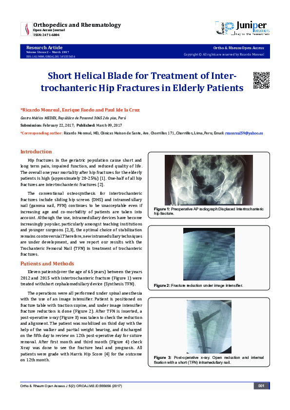 (PDF) Short Helical Blade for Treatment of Intertrochanteric Hip ...