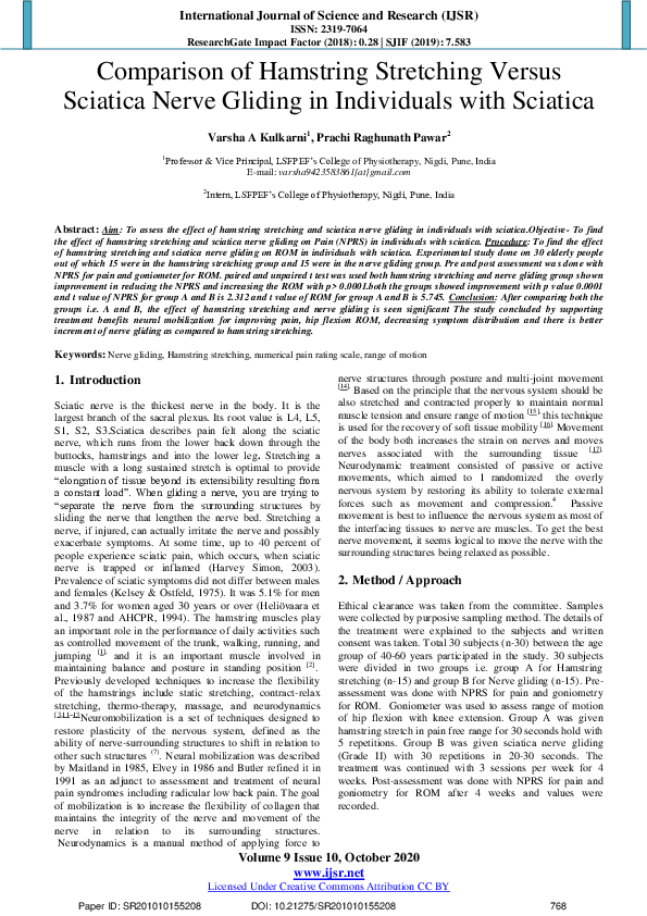 (PDF) Comparison of Hamstring Stretching Versus Sciatica Nerve Gliding ...