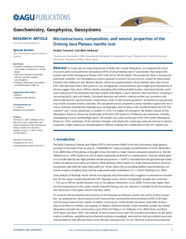 (PDF) Microstructures, composition, and seismic properties of the ...