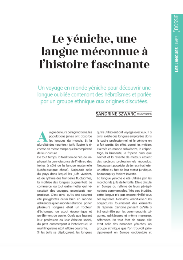 (PDF) Le yéniche, une langue méconnue à l’histoire fascinante