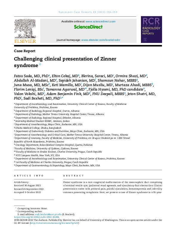(PDF) Challenging clinical presentation of Zinner syndrome