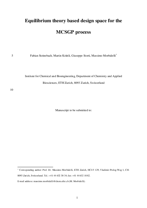 (PDF) Equilibrium Theory Based Design Space for the Multicolumn ...