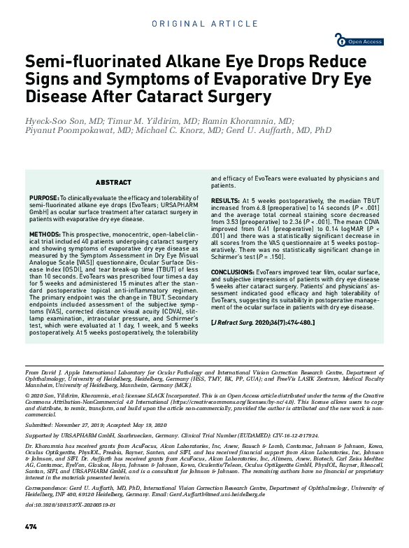 (PDF) Semi-fluorinated Alkane Eye Drops Reduce Signs and Symptoms of ...