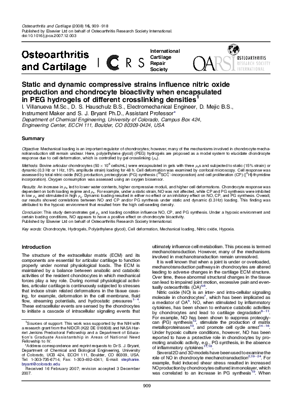 (PDF) Static and dynamic compressive strains influence nitric oxide ...