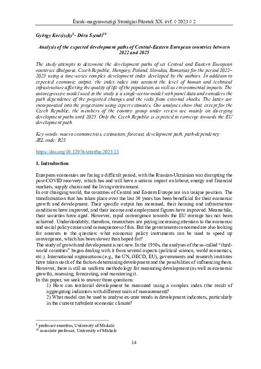 (PDF) Analysis of the expected development paths of Central-Eastern ...