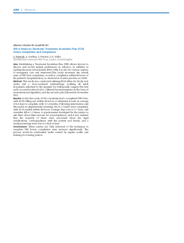 (PDF) 958 A Study on Electronic Treatment Escalation Plan (TEP) Forms ...