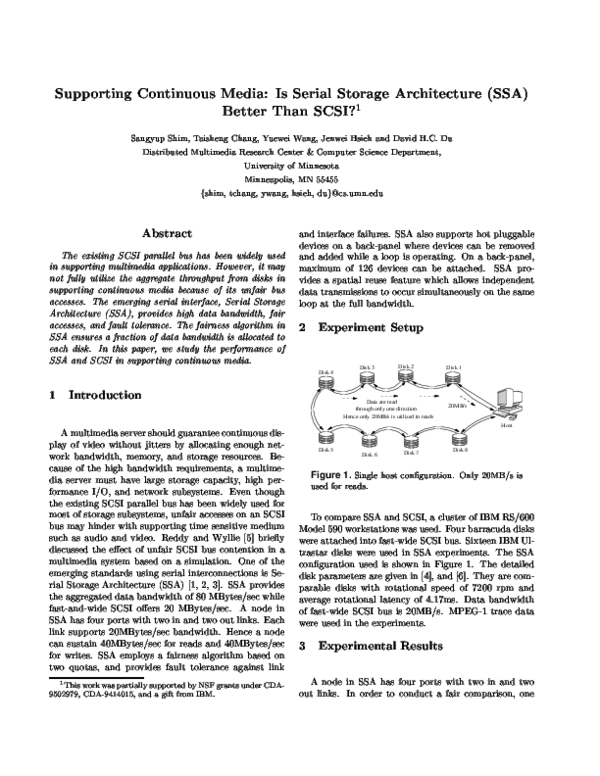 (PDF) Supporting continuous media: is Serial Storage Architecture (SSA ...