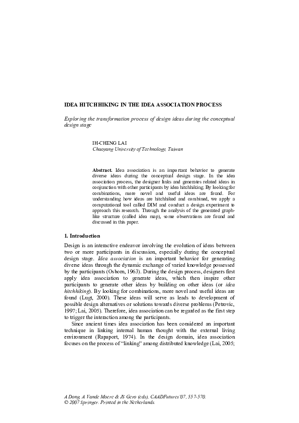 (PDF) Idea Hitchhiking in the Idea Association Process