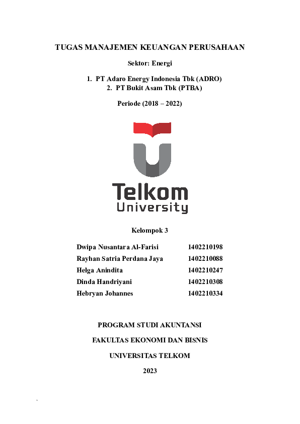 (PDF) Analisis Laporan Keuangan - Sektor Energi (PT Adaro Energy Indonesia Tbk dan PT Bukit Asam ...