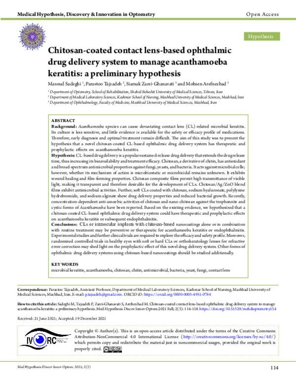 (PDF) Chitosan-coated contact lens-based ophthalmic drug delivery ...