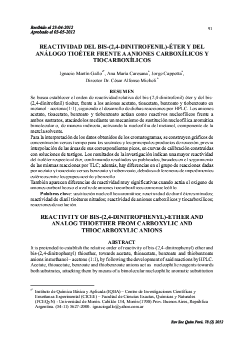 (PDF) Reactividad del bis-(2,4-dinitrofenil)-éter y del análogo tioéter ...