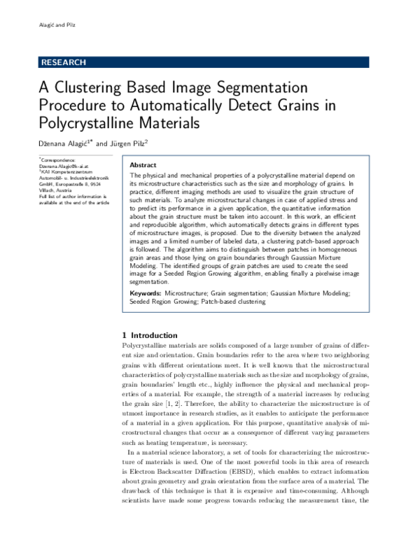 Pdf A Clustering Based Image Segmentation Procedure To Automatically
