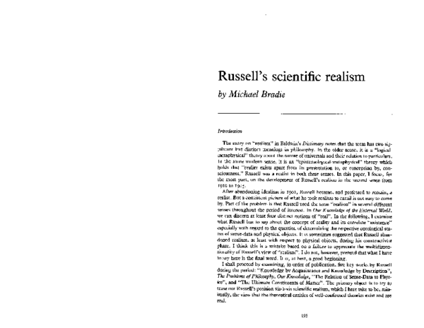 (PDF) Russell's Scientific Realism