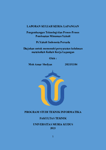 (DOC) Laporan KKL Pabrik Yakult