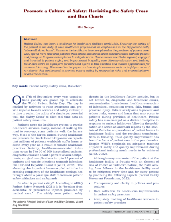 (PDF) Promote a Culture of Safety: Revisiting the Safety Cross and Run ...