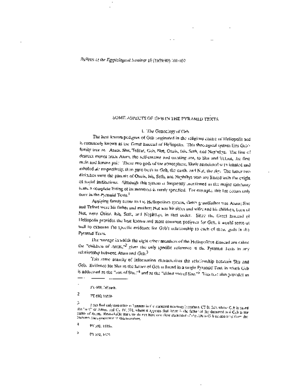 (PDF) Some Aspects of GEB in the Pyramid Texts