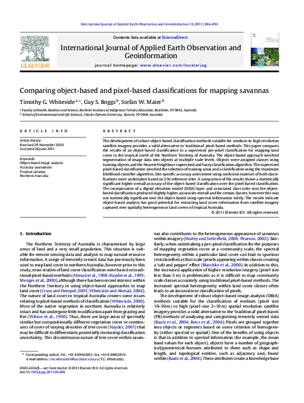 (PDF) Comparing object-based and pixel-based classifications for mapping savannas | Stefan Maier ...