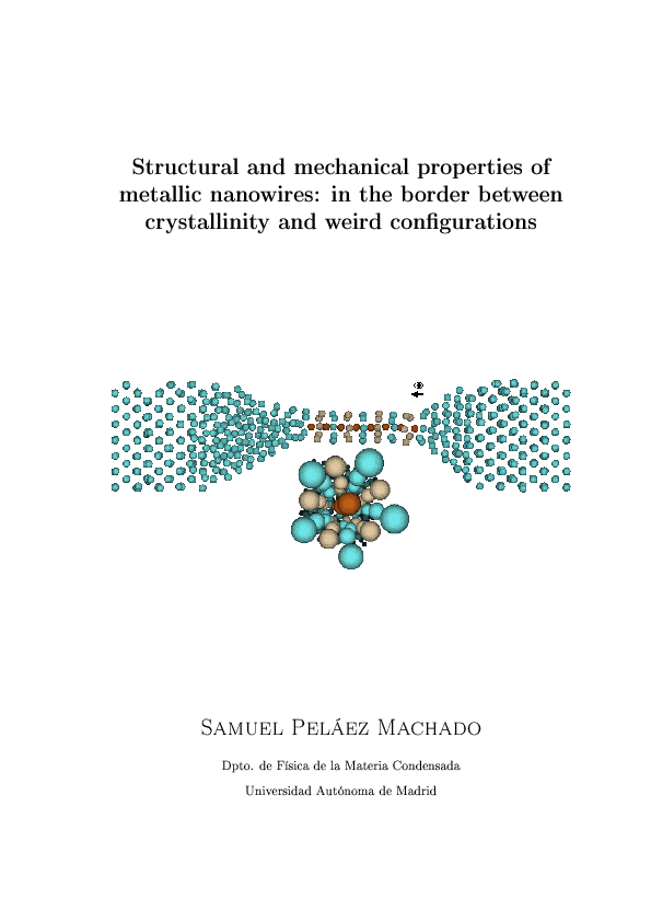 (PDF) Structural and mechanical properties of metallic nanowires: in ...